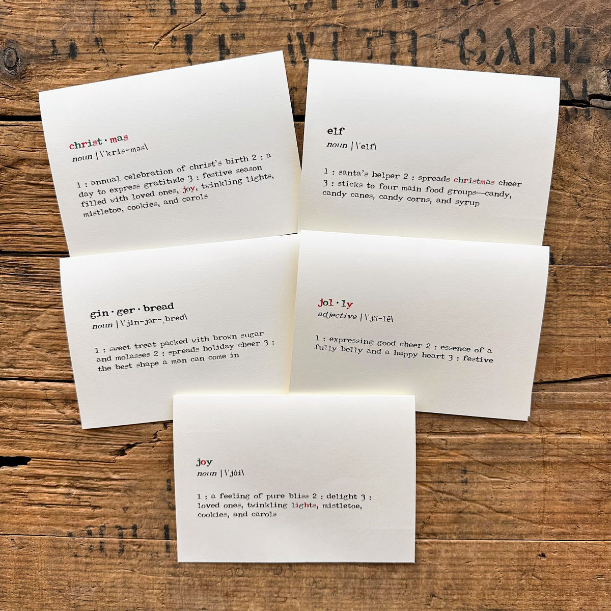 5 various christmas definition greeting cards, stationery bundle ...