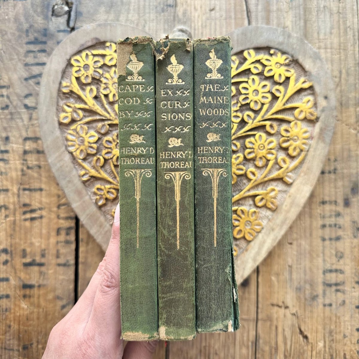 Antique set of 3 Henry D. Thoreau books, Cape Cod, Excursions, Maine W ...