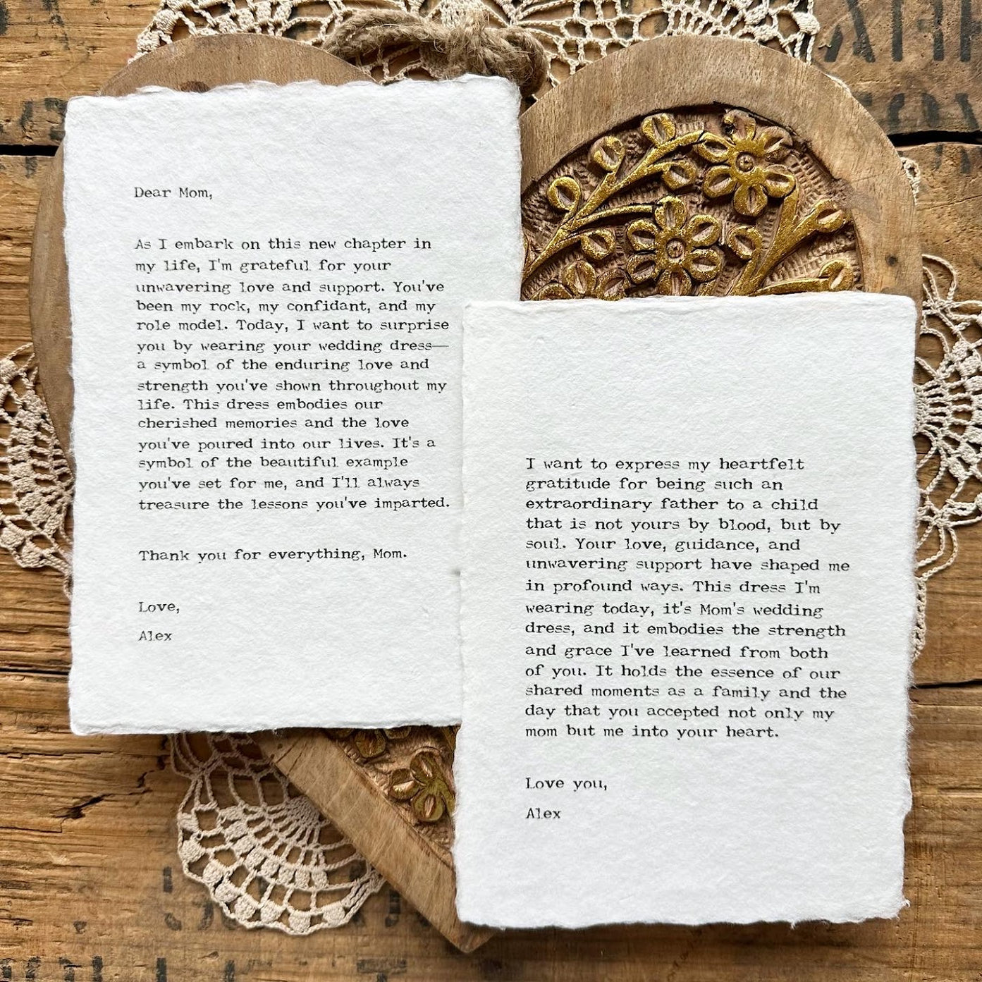 Custom love letter print on handmade paper, anniversary gift– Alison ...