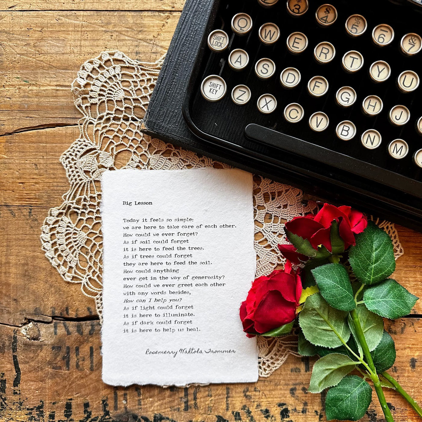 Big Lesson poem by Rosemerry Wahtola Trommer on handmade paper– Alison ...