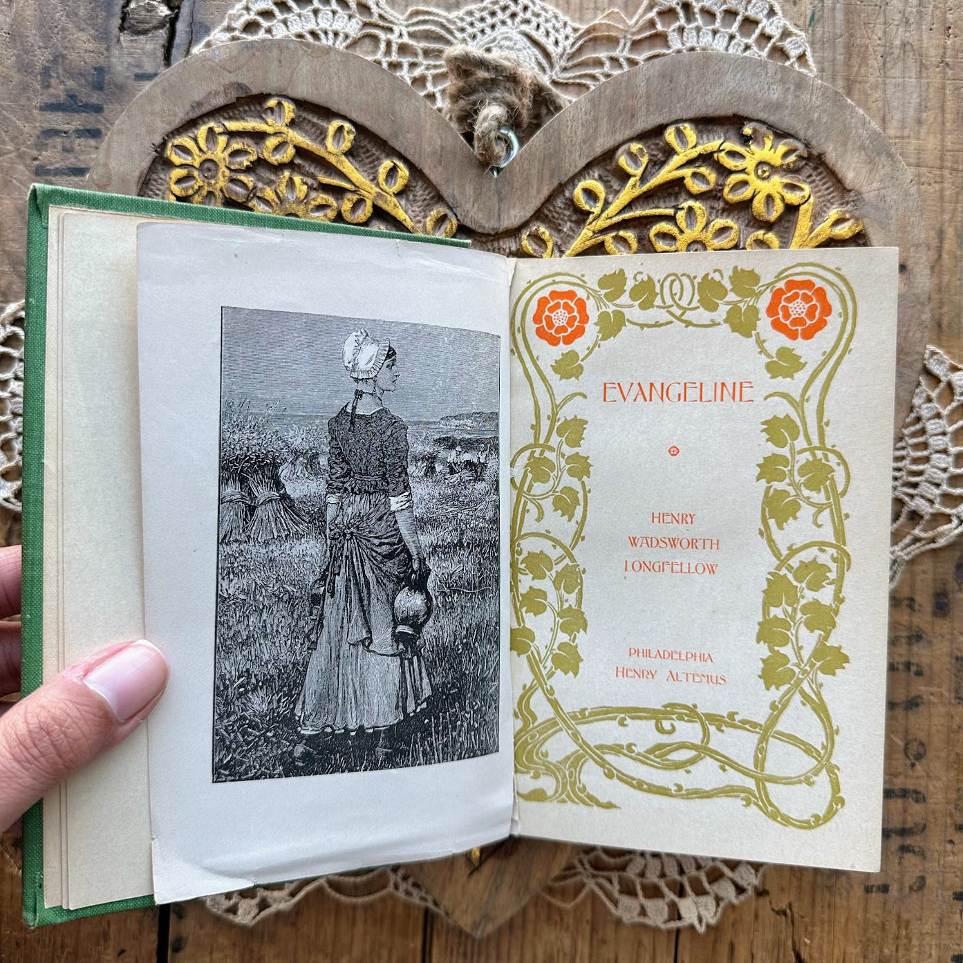 Antique Evangeline book by Henry Wadsworth Longfellow– Alison Rose Vintage