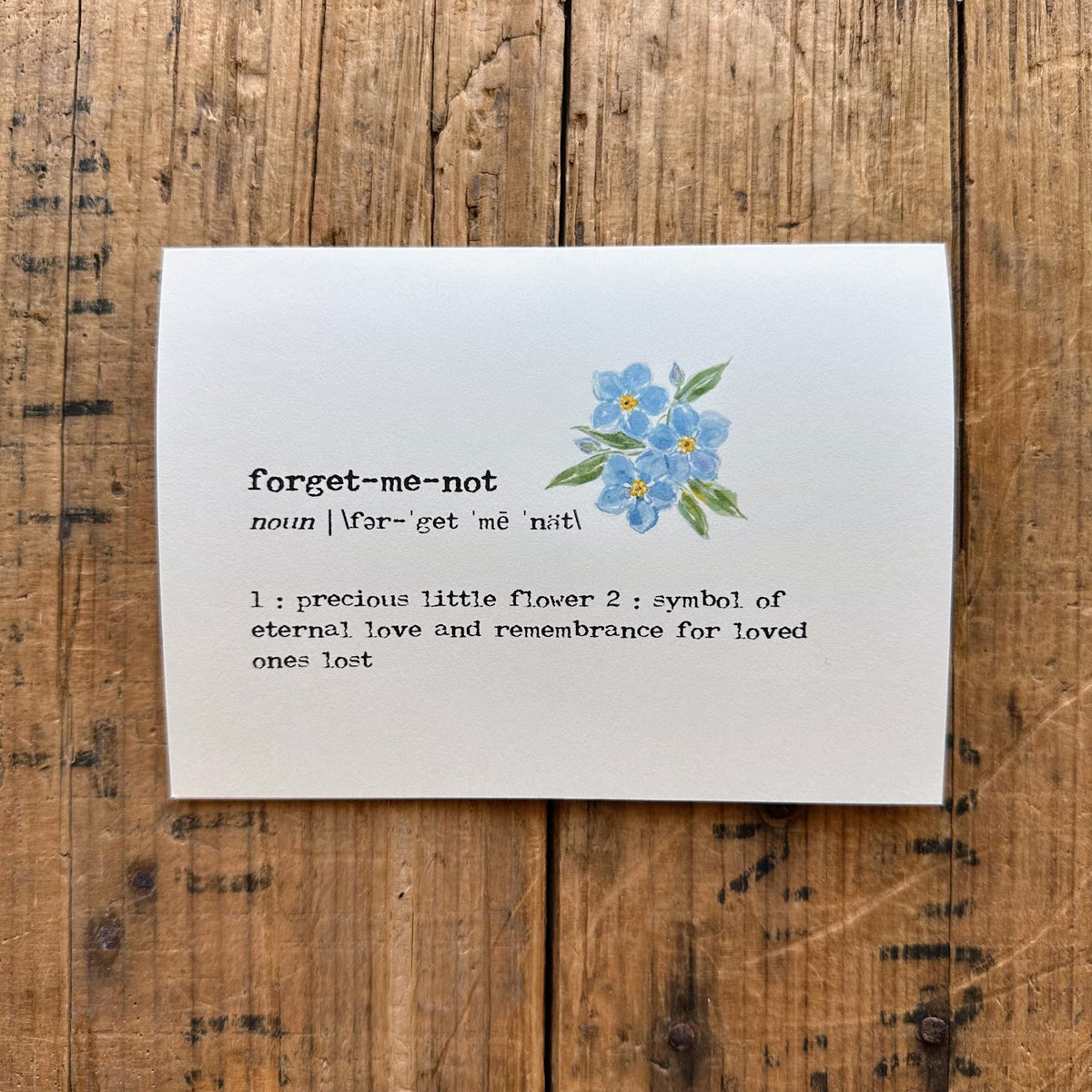 forget-me-not definition greeting card– Alison Rose Vintage