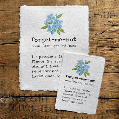 forget-me-not flower definition print on handmade paper– Alison Rose ...