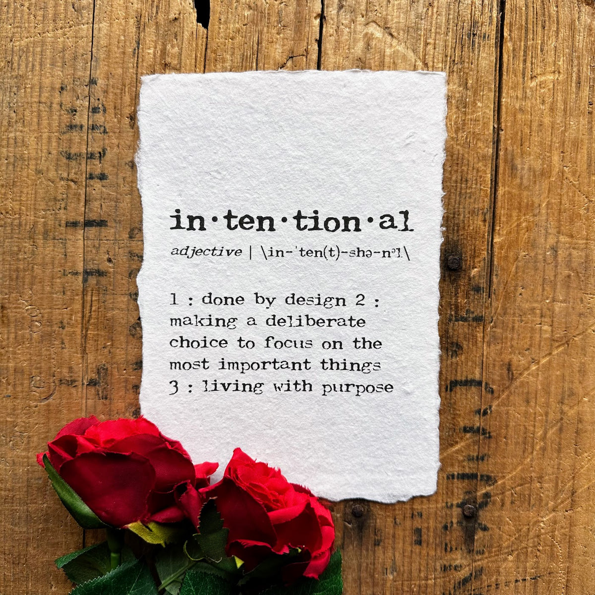 intentional definition print on handmade paper– Alison Rose Vintage