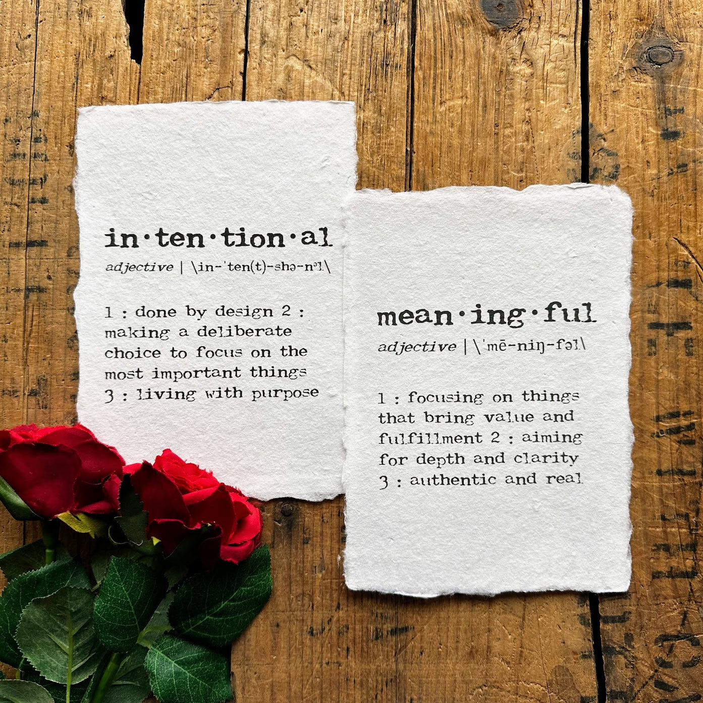 meaningful definition print on handmade paper– Alison Rose Vintage