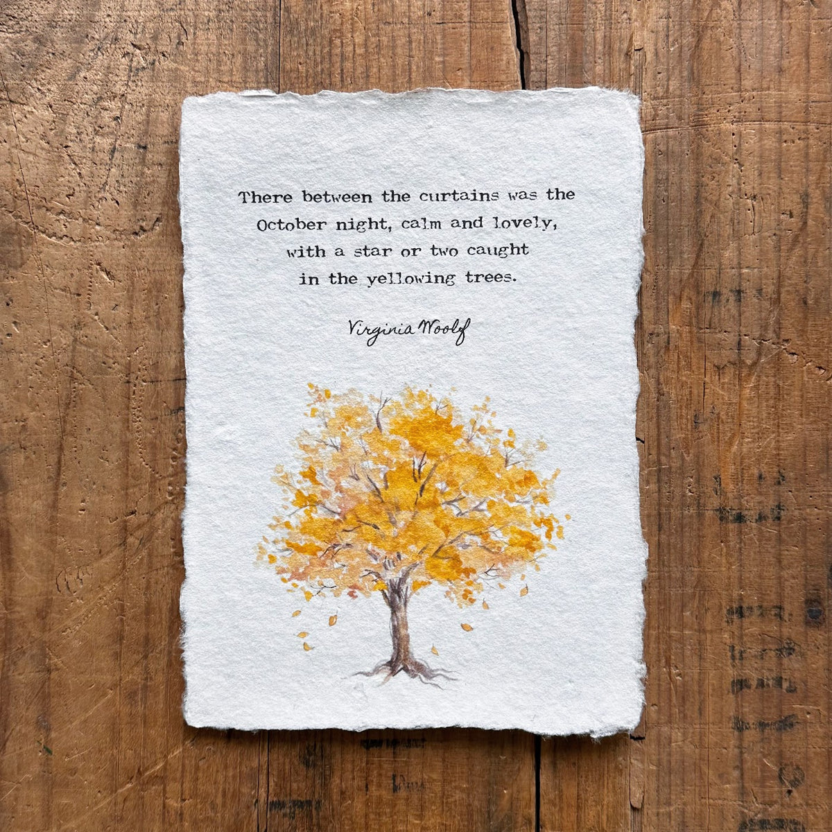 October night with yellowing trees Virginia Woolf quote print– Alison ...
