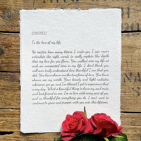 Custom love letter print on handmade paper, anniversary gift– Alison ...